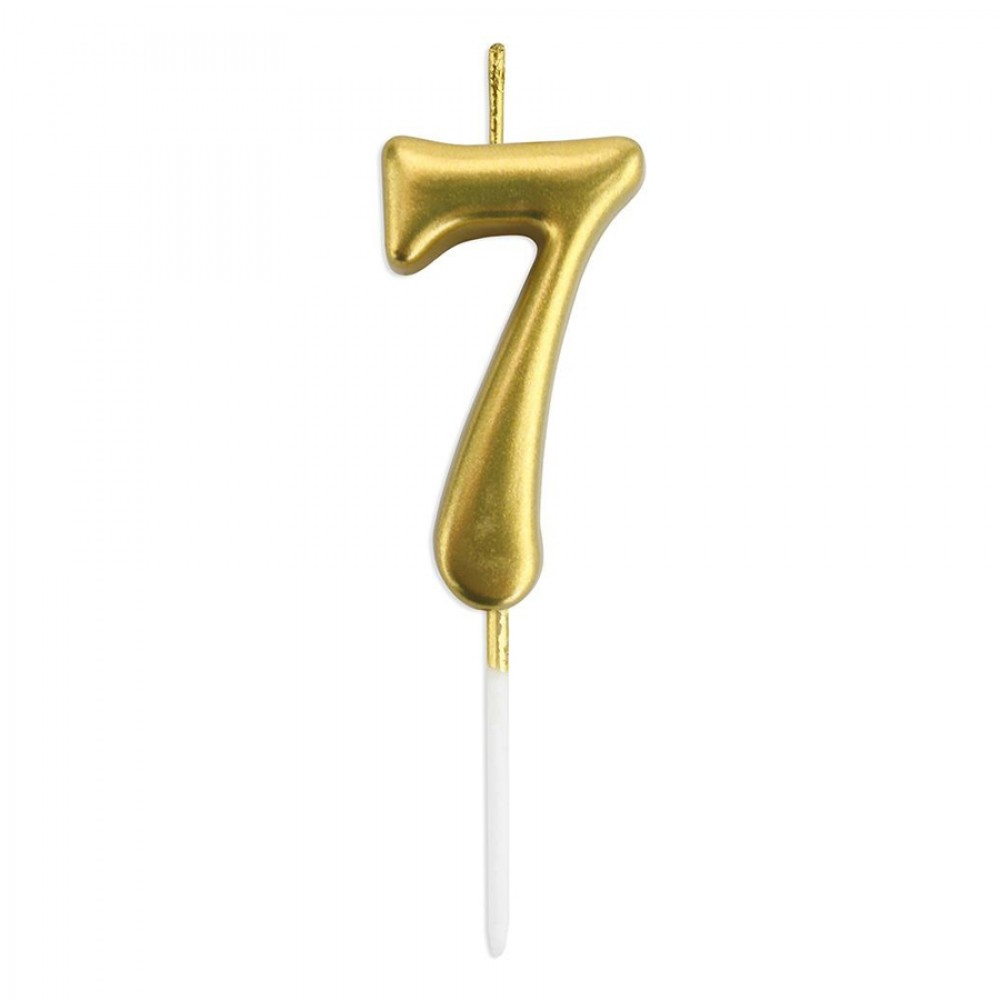 Gold Stick Numeral Candles 7cm No: 7 - Kikajoy Party Store